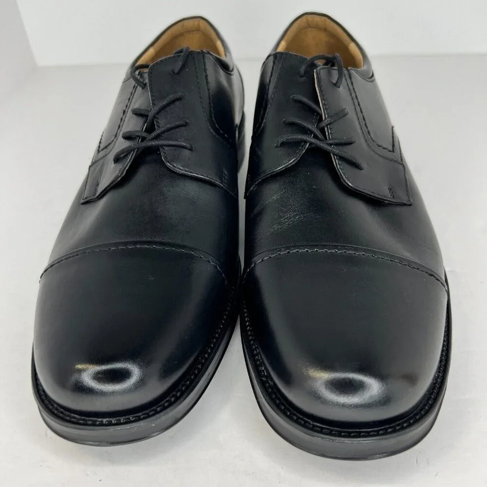 Chaps | Shoes | Chaps Mens 9626844 Black Belmont Cap Toe Leather Oxford ...